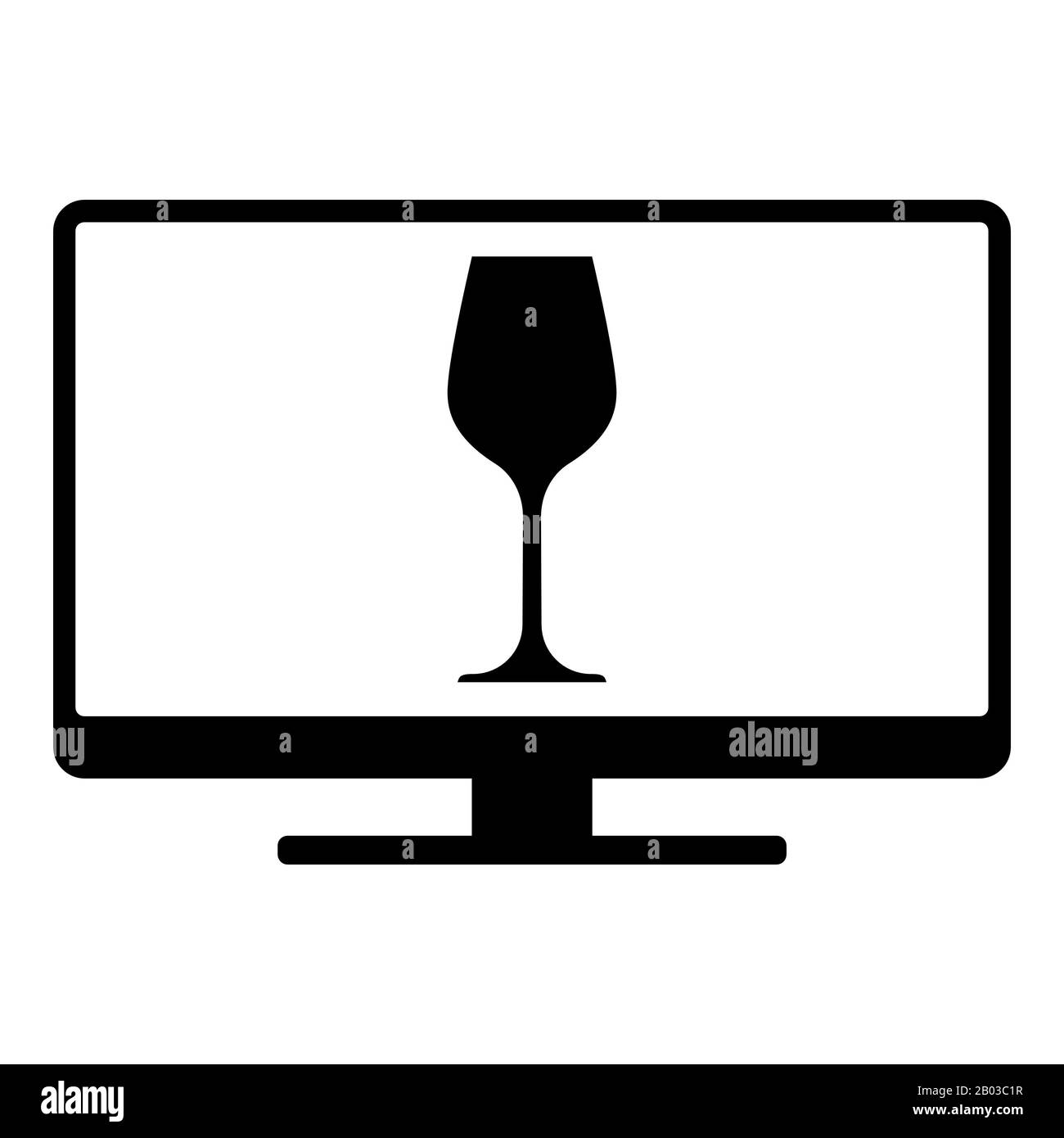 Wine glass and screen Stock Photo - Alamy
