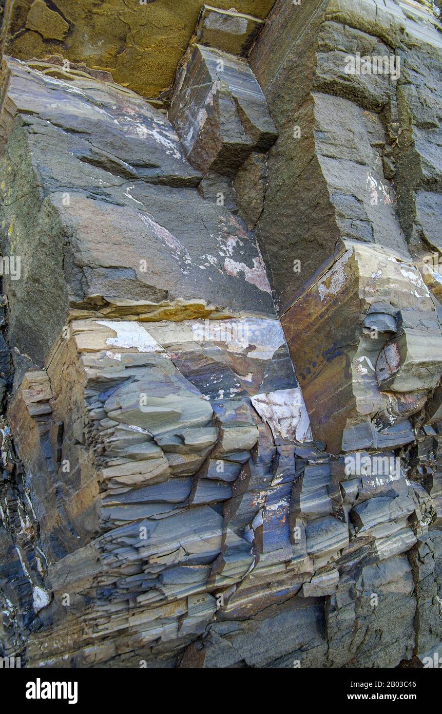Color rock close up. Natural forms in stone structure. Background ...