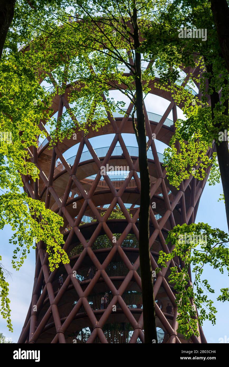 Visiting the tower at Camp Adventure near Haslev, built by EFFEKT architecture studios and ...