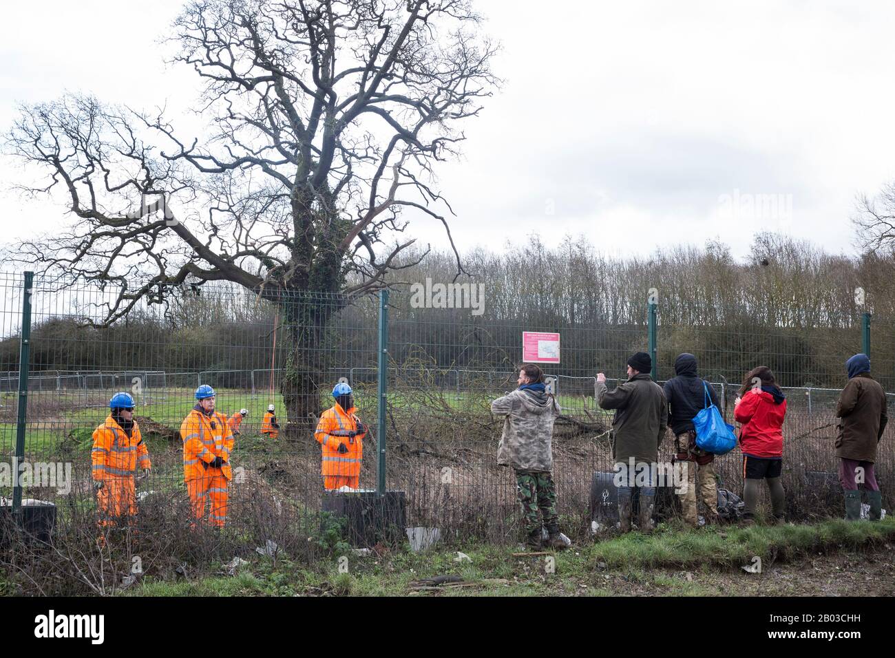 Harefield, UK. 18 February, 2020. Environmental activists from Save the ...