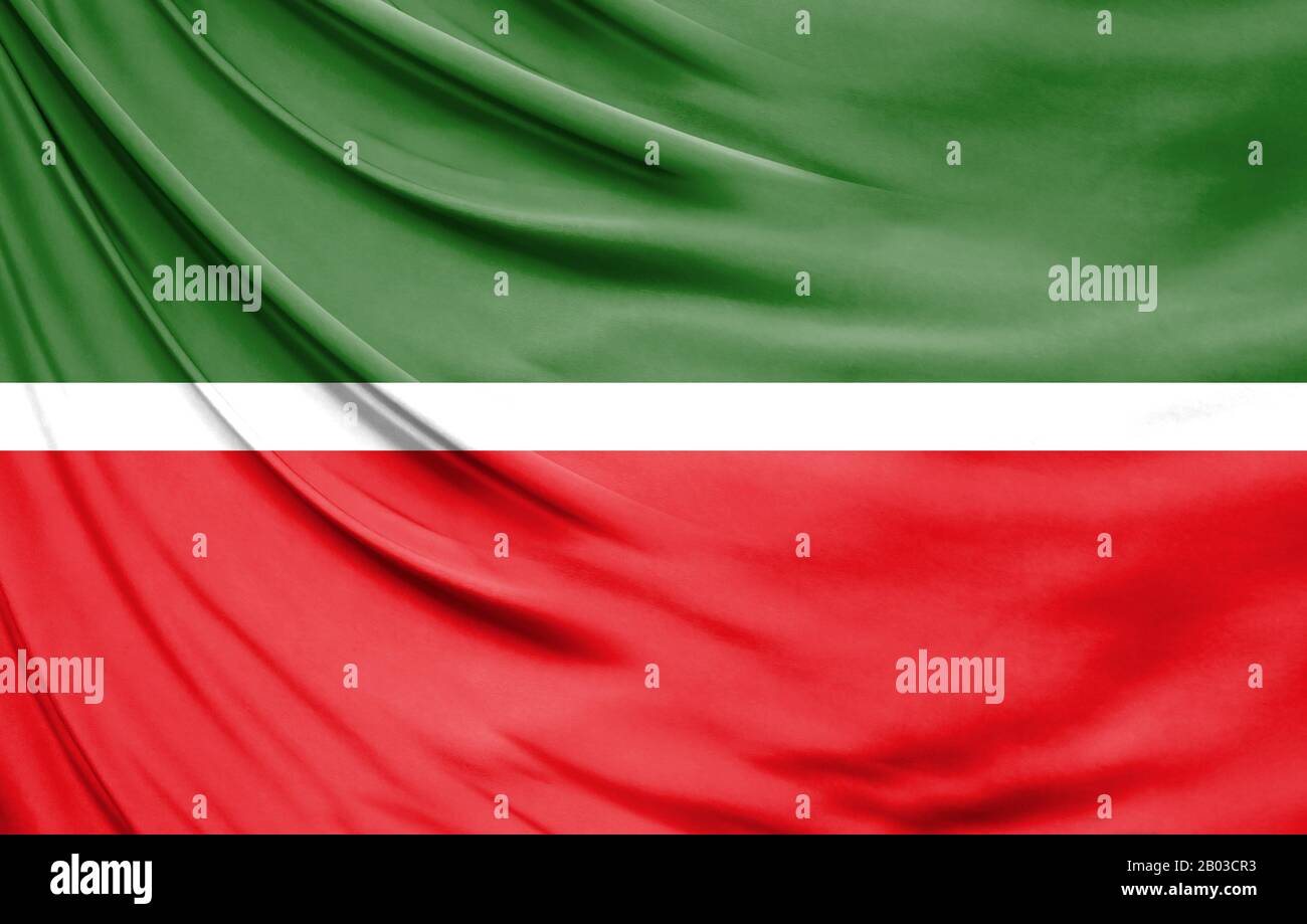 Realistic flag of Tatarstan on the wavy surface of fabric Stock Photo ...