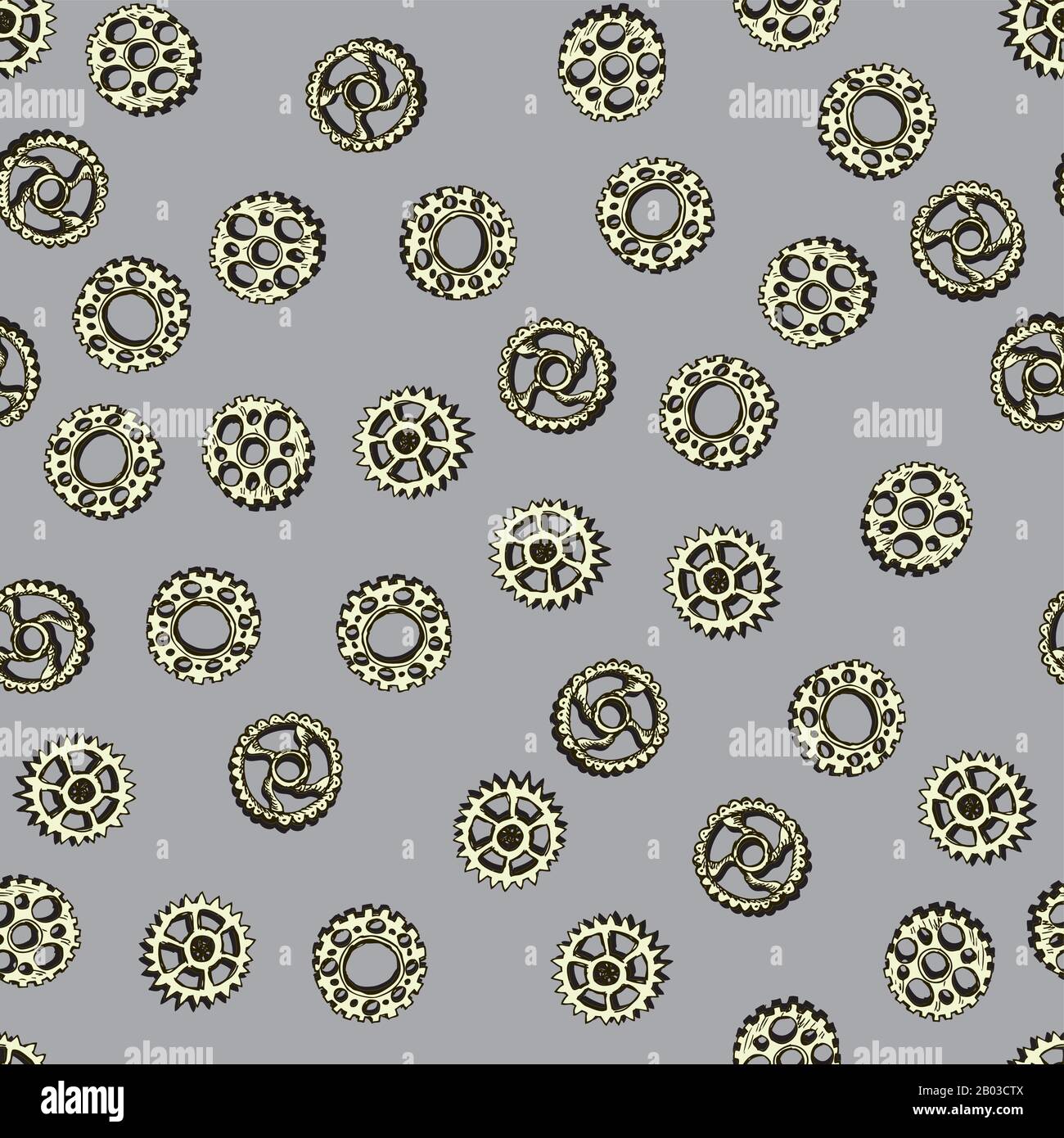 Seamless pattern with gears ,Steampunk style background, stock vector ...