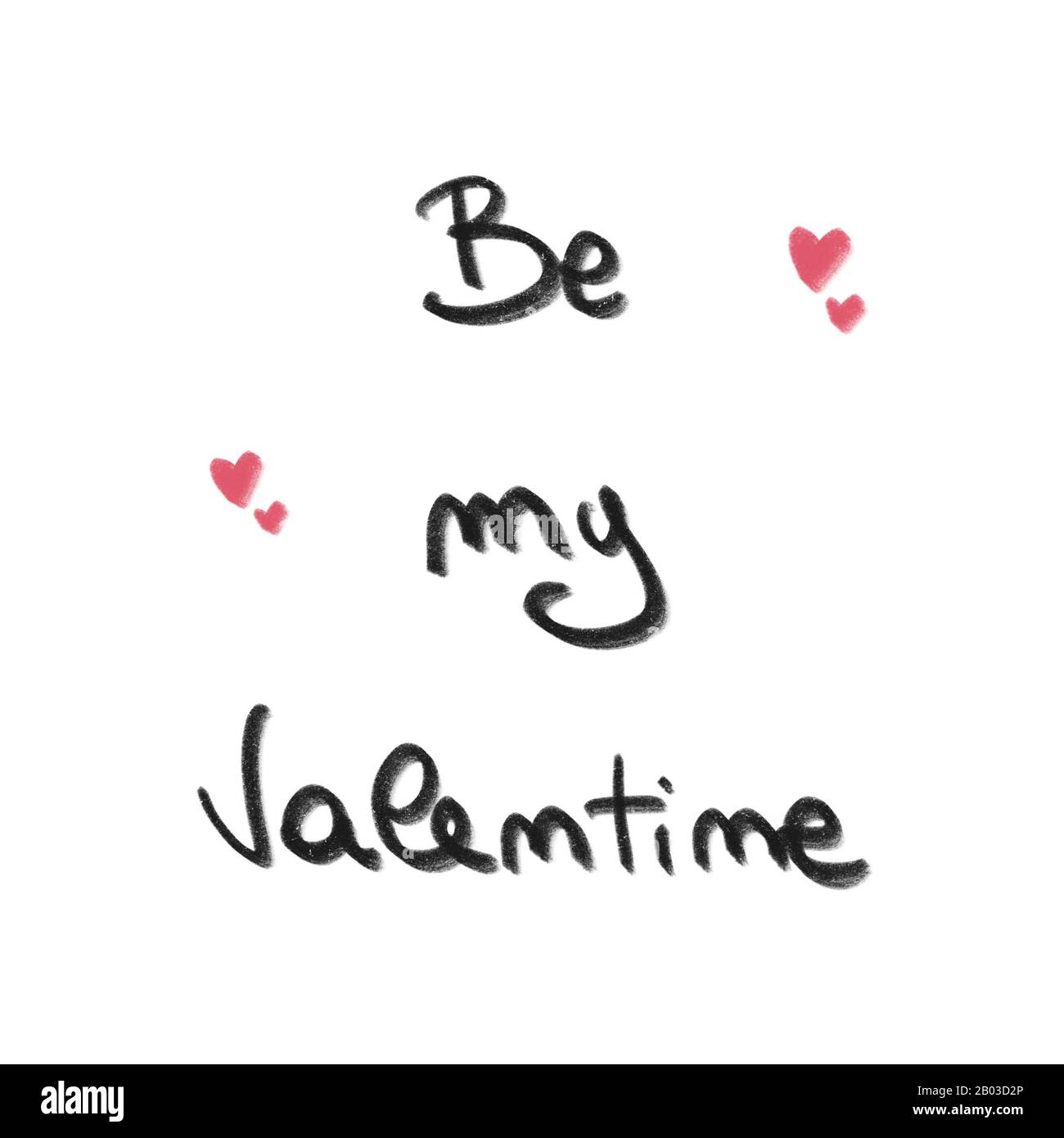 cute hand drawn lettering be my valentine text holidays illustration ...