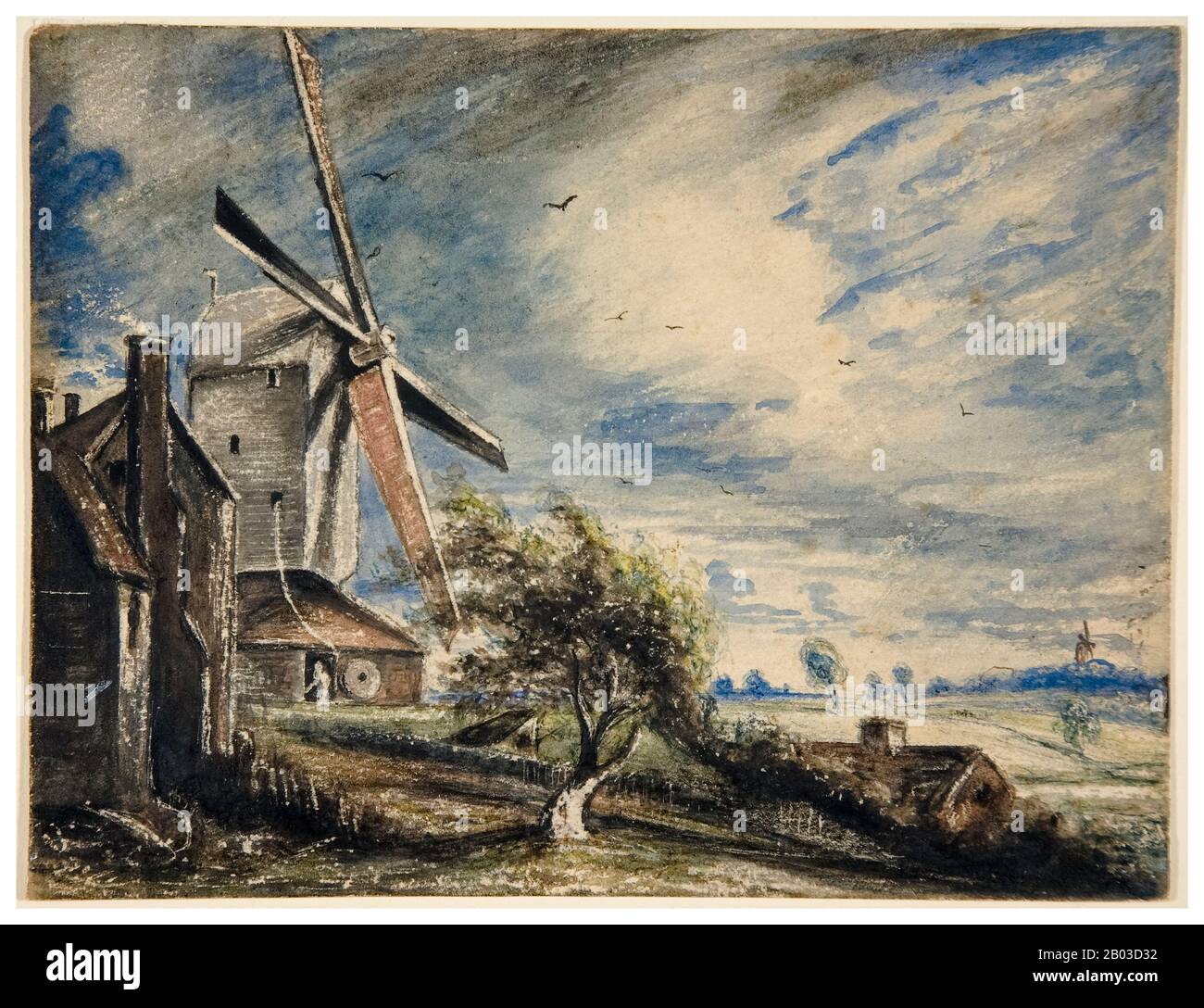 John Constable, A Mill Near Colchester, landscape painting, 1833 Stock ...