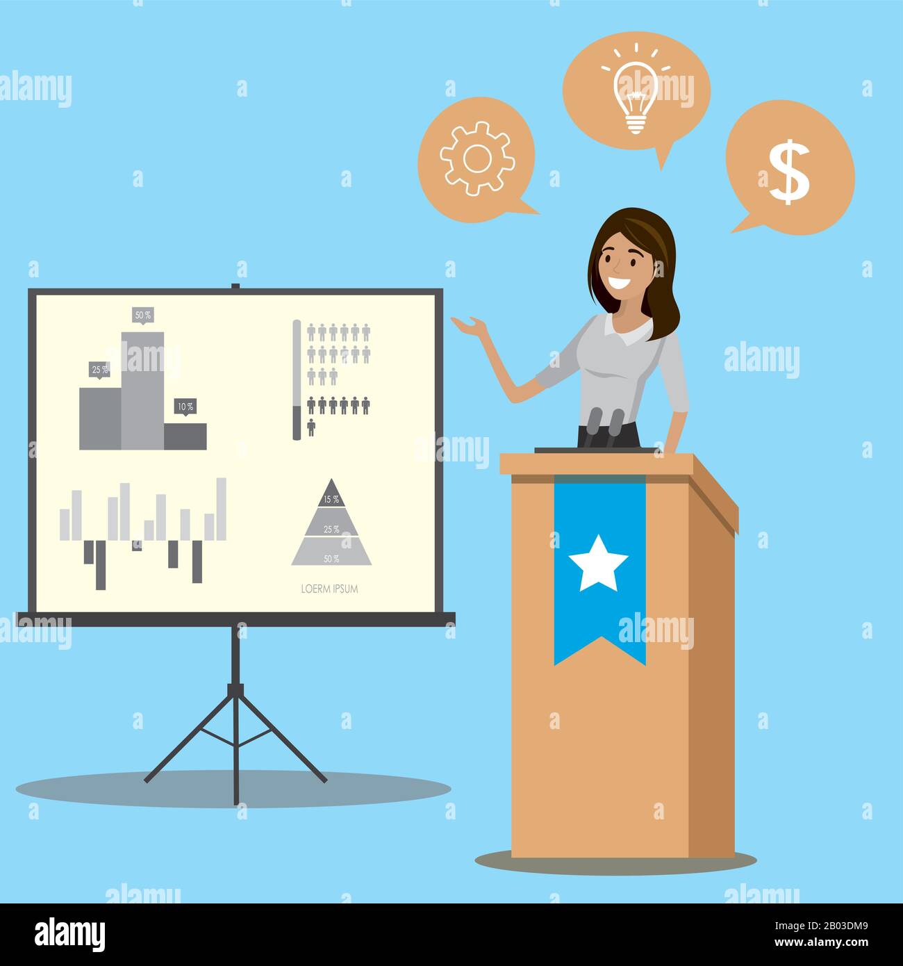 Cartoon illustration politician character giving hi-res stock ...