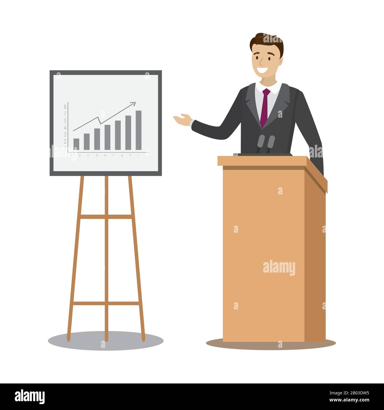 Cartoon illustration politician character giving hi-res stock ...