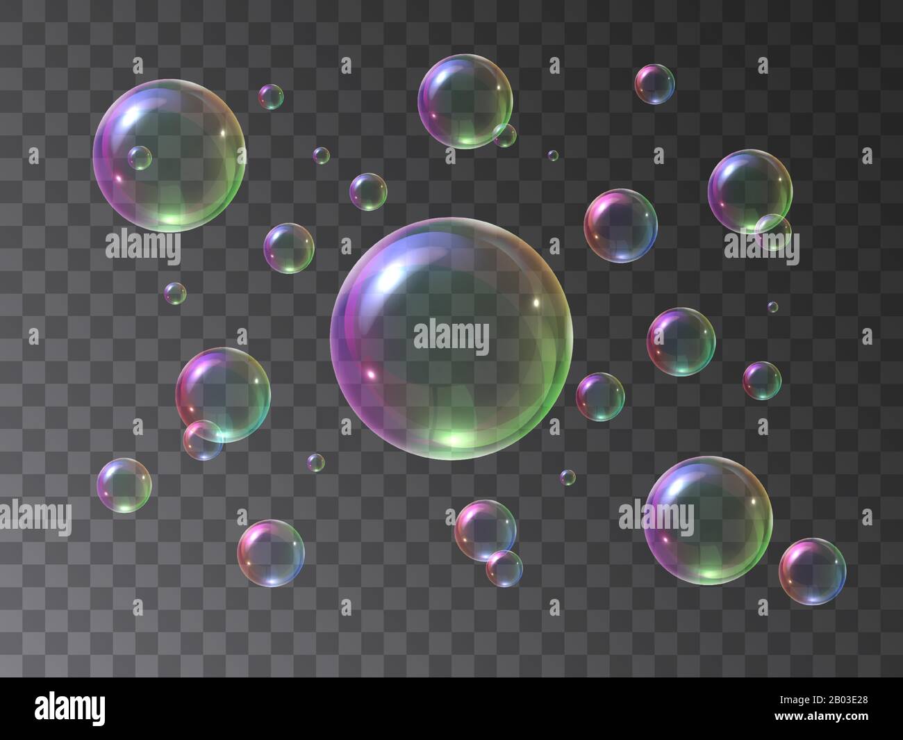 Soap bubbles foamy realistic with rainbow colors in an isolated ... Soap bubbles foamy realistic with rainbow colors in an isolated ...