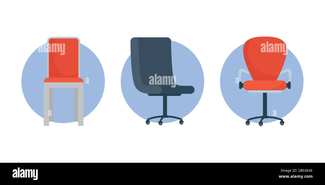 set of office chairs set icons Stock Vector Image & Art - Alamy