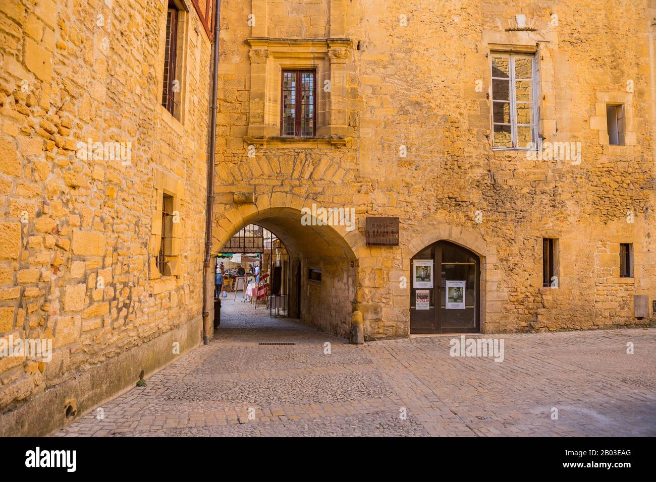 Sarlat-la-Caneda, France - August 11, 2019: view of the centre of the ...