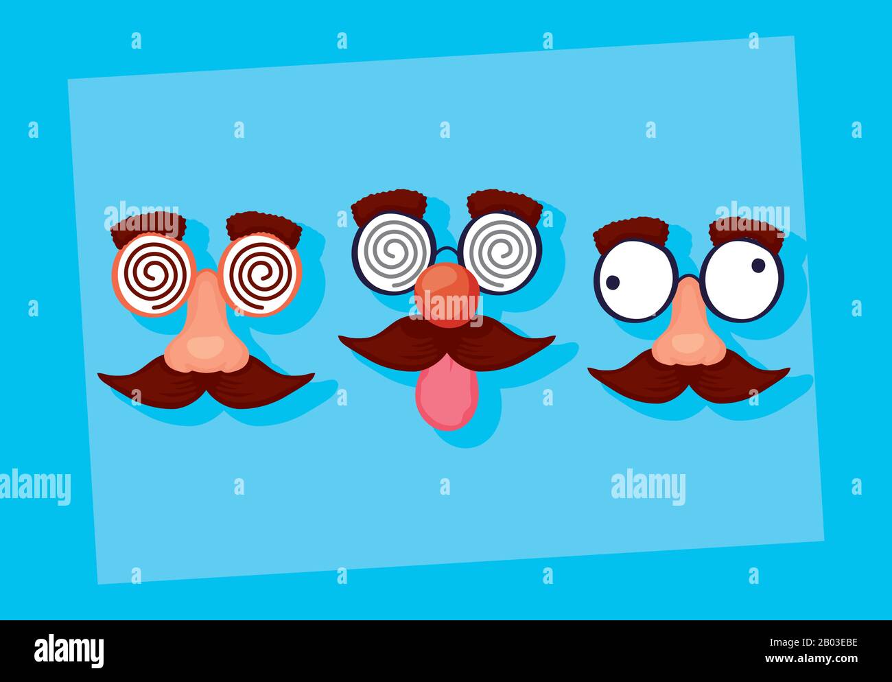 happy april fools day card with crazy masks Stock Vector Image & Art ...