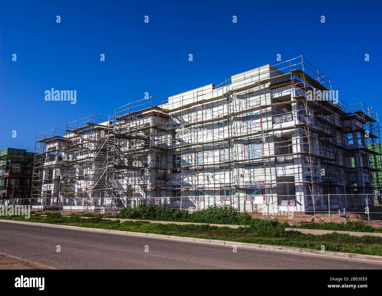 Brand New Construction of Multi Story Residential Building Stock Photo ...