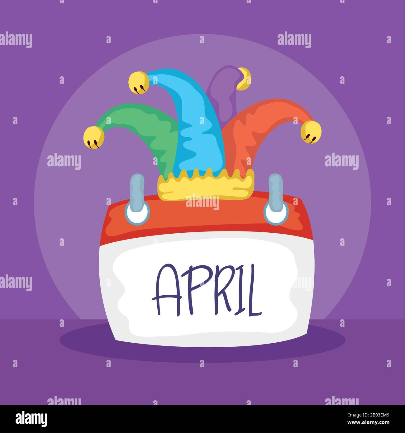 happy april fools day card with calendar and buffoon mask Stock Vector ...