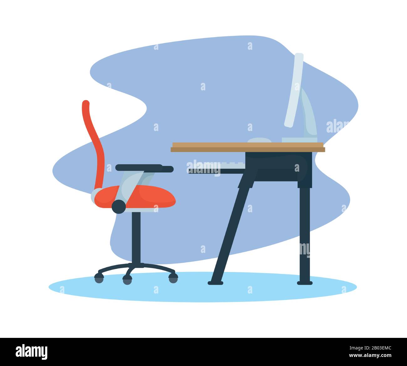 office workplace with desktop scene Stock Vector Image & Art - Alamy