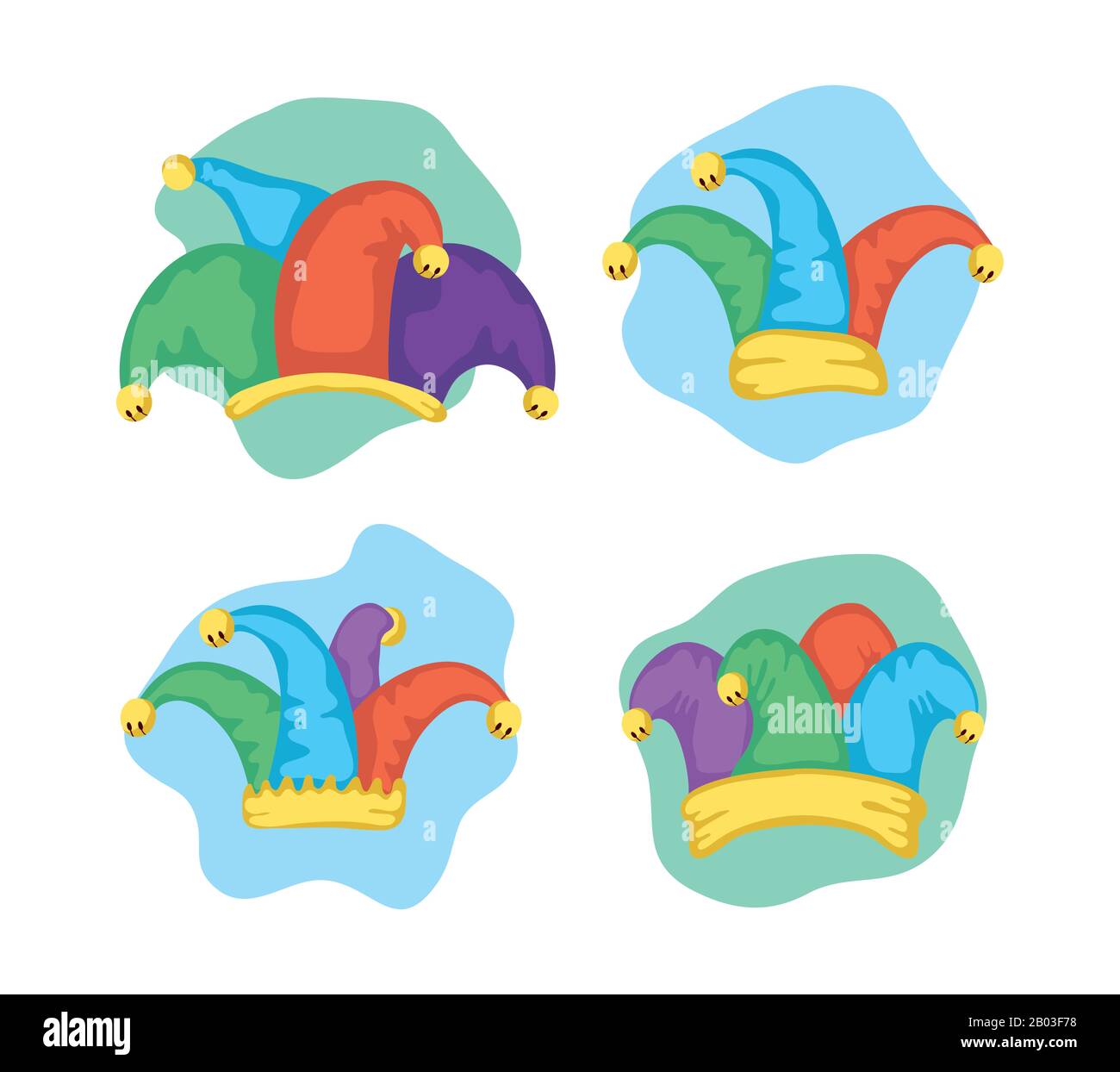 happy april fools day card with buffoon hats Stock Vector Image & Art ...