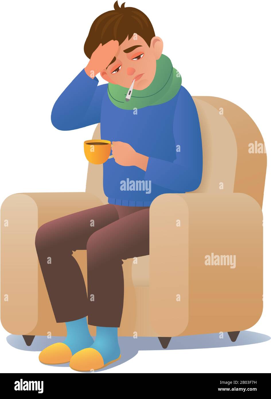 Sick person cartoon hi-res stock photography and images - Alamy