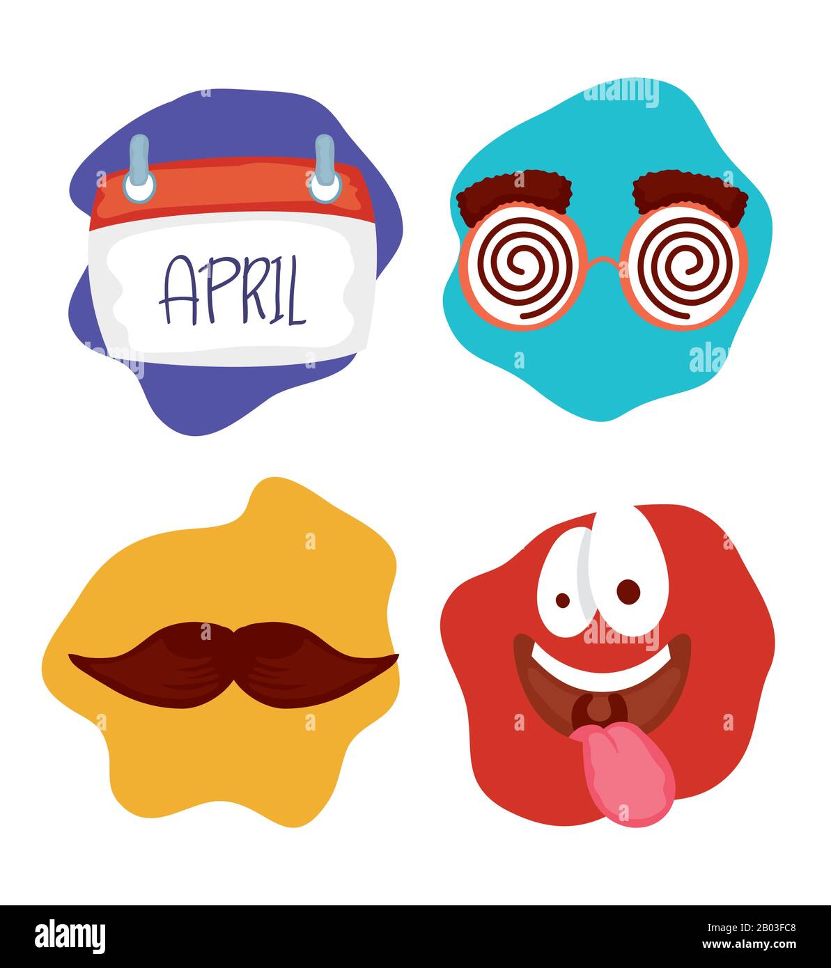 happy april fools day card with bundle icons Stock Vector Image & Art ...