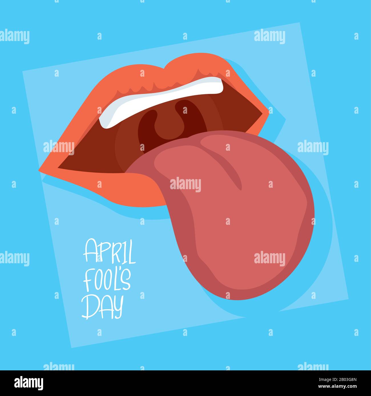 happy april fools day card with lettering and crazy mouth Stock Vector ...