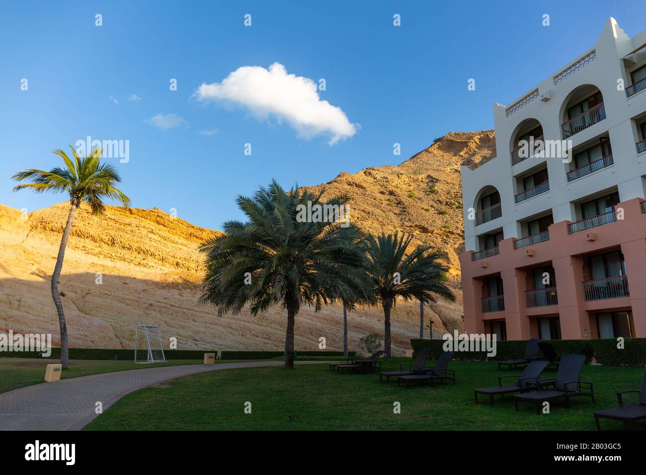 Landscape at The Shangri La resort Oman Stock Photo - Alamy