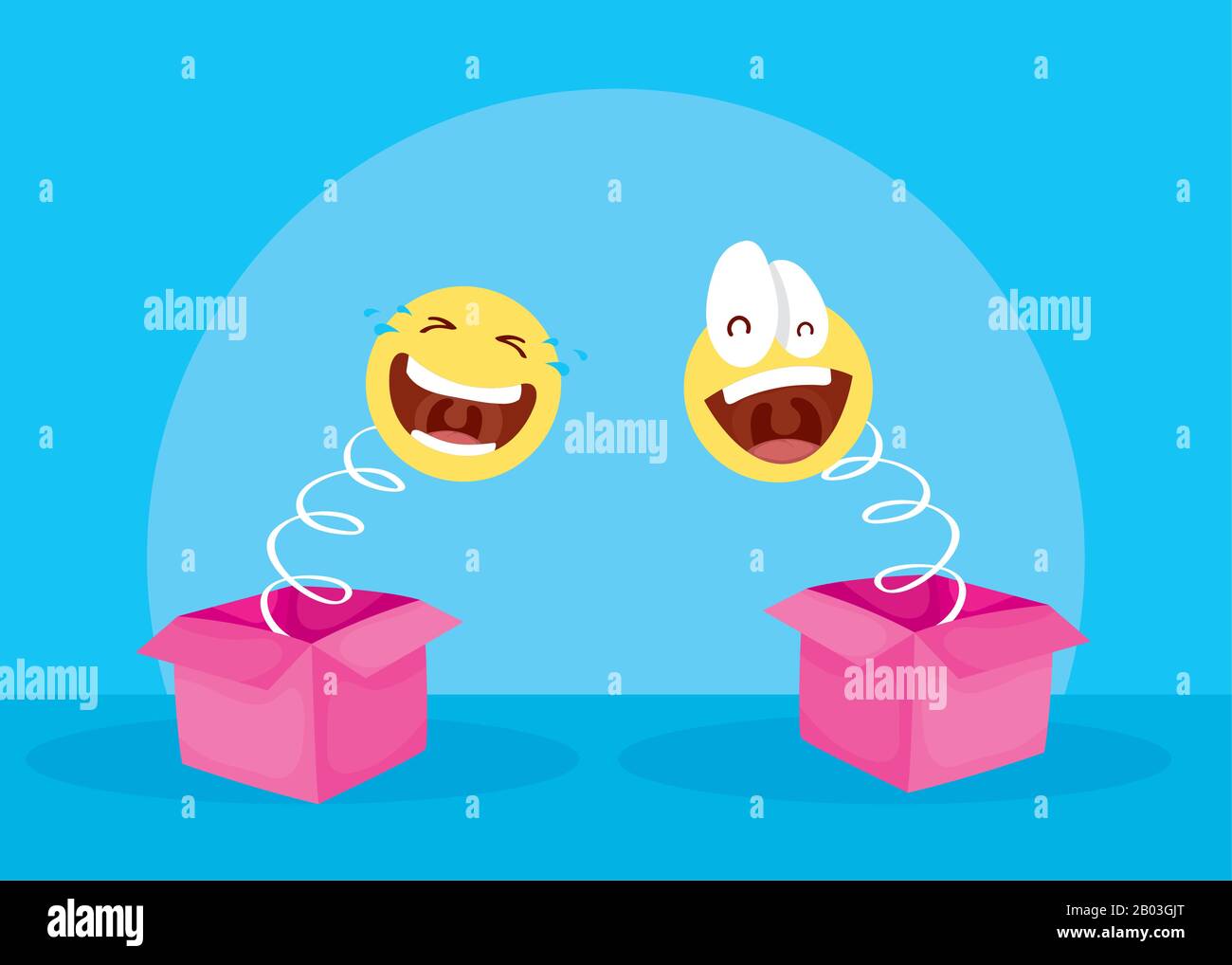 happy april fools day card with surprise boxes and emojis Stock Vector ...