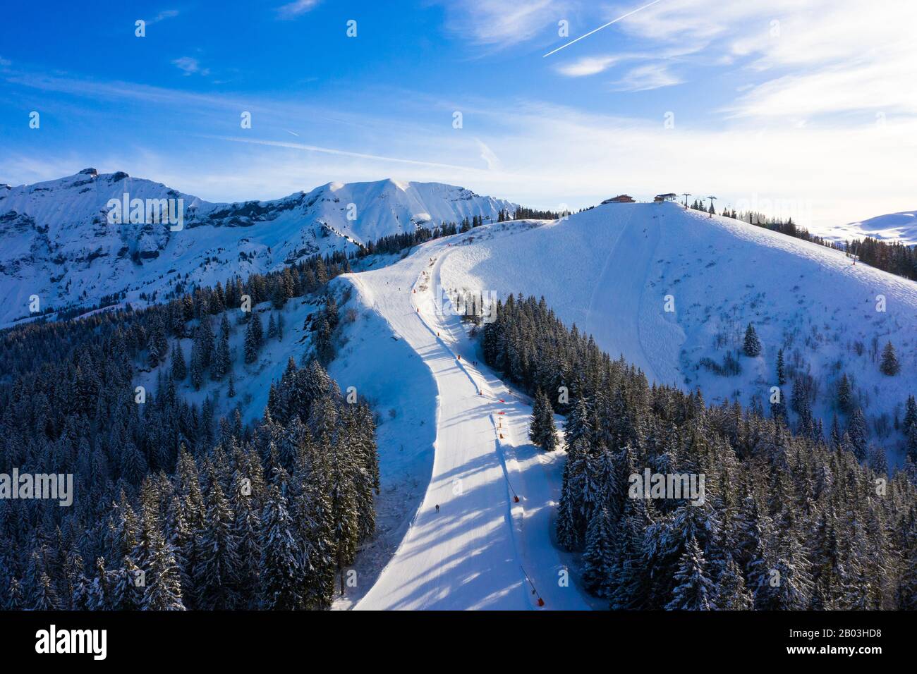Ski station in Megeve (Megève) in Haute Savoie in French Alps of France ...