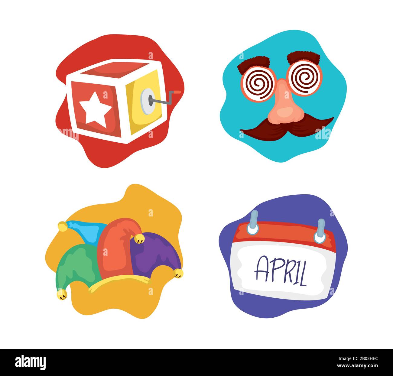 happy april fools day card with bundle icons Stock Vector Image & Art ...