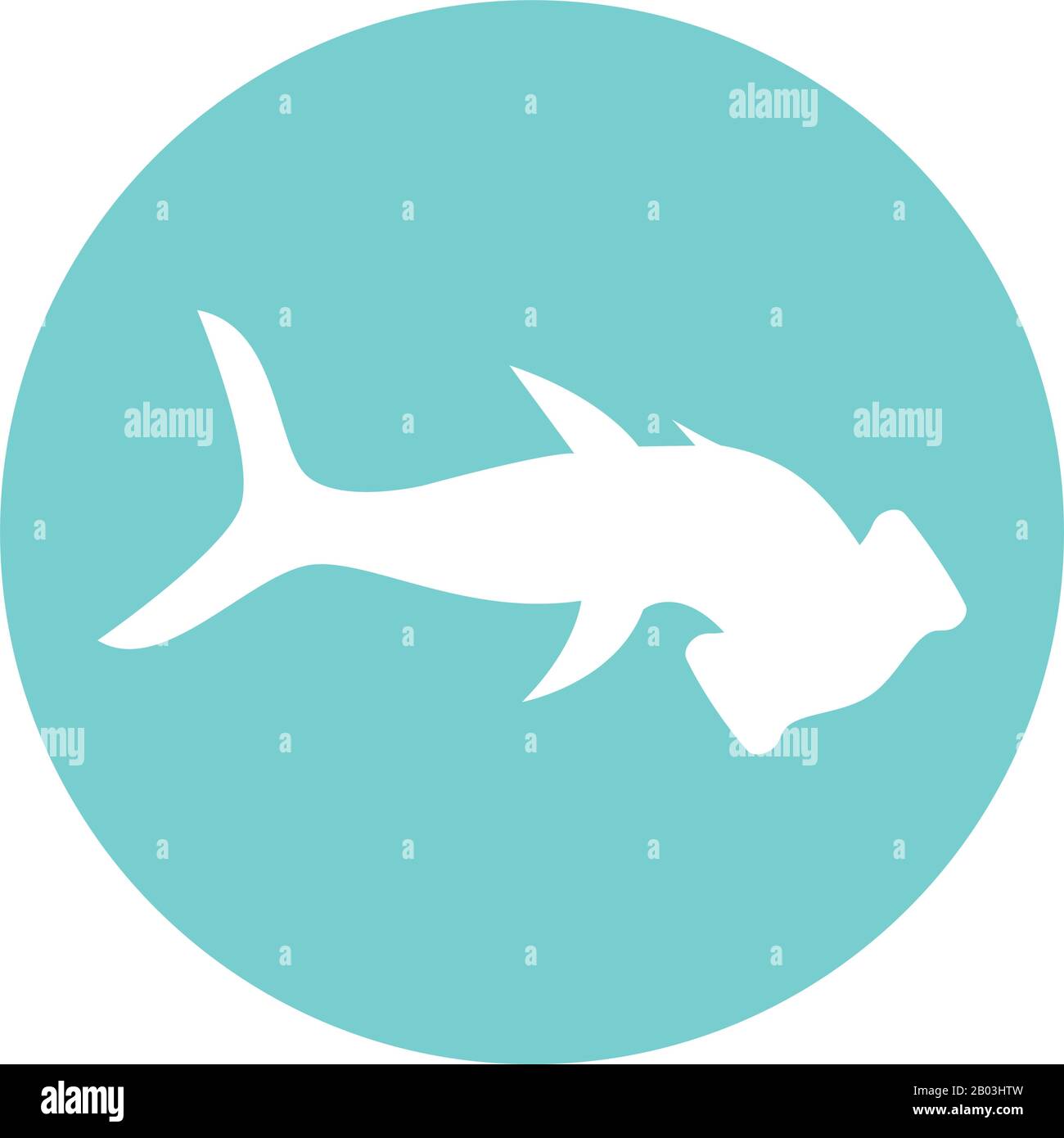 Isolated hammerhead shark block style icon vector design Stock Vector ...