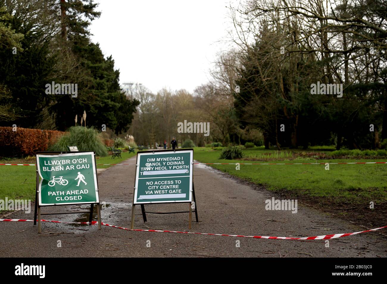 Cardiff, Wales. February 17th 2020. Storm Dennis, a bomb cyclone, hit ...