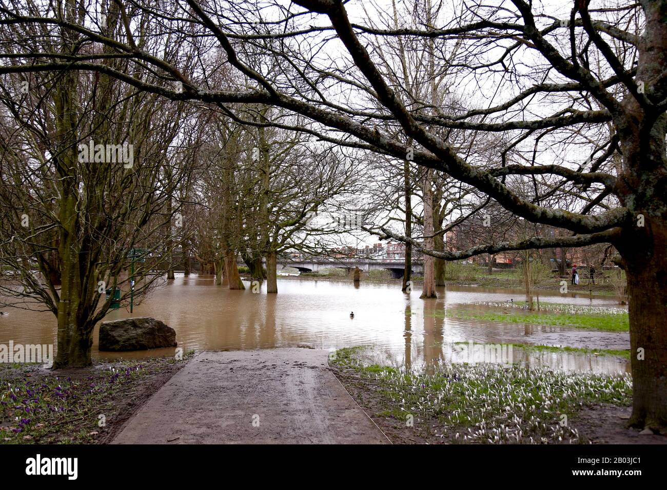 Cardiff, Wales. February 17th 2020. Storm Dennis, a bomb cyclone, hit ...