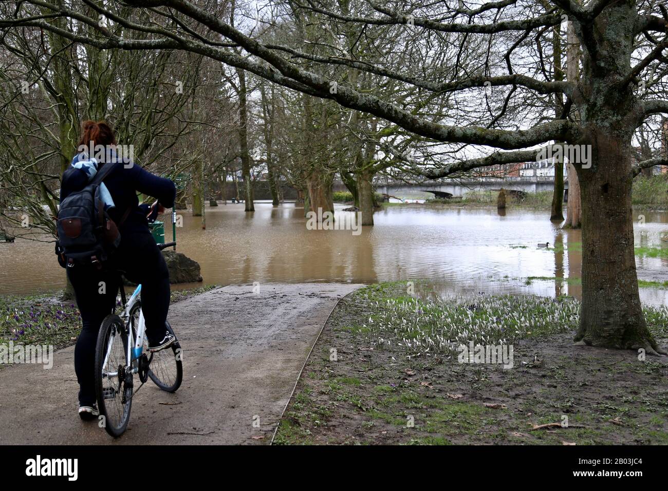 Cardiff, Wales. February 17th 2020. Storm Dennis, a bomb cyclone, hit ...