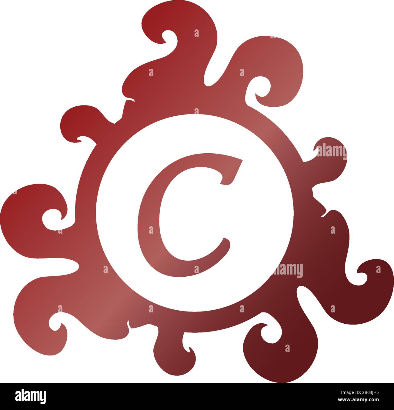 Letter C Decorative Alphabet Logo isolated on White Background, Elegant ...