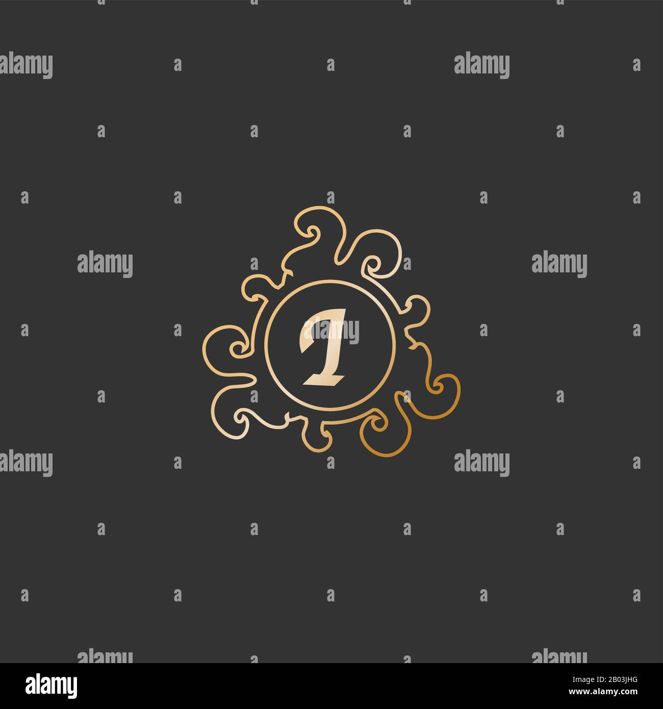 Premium gold line floral Stock Vector Images - Alamy