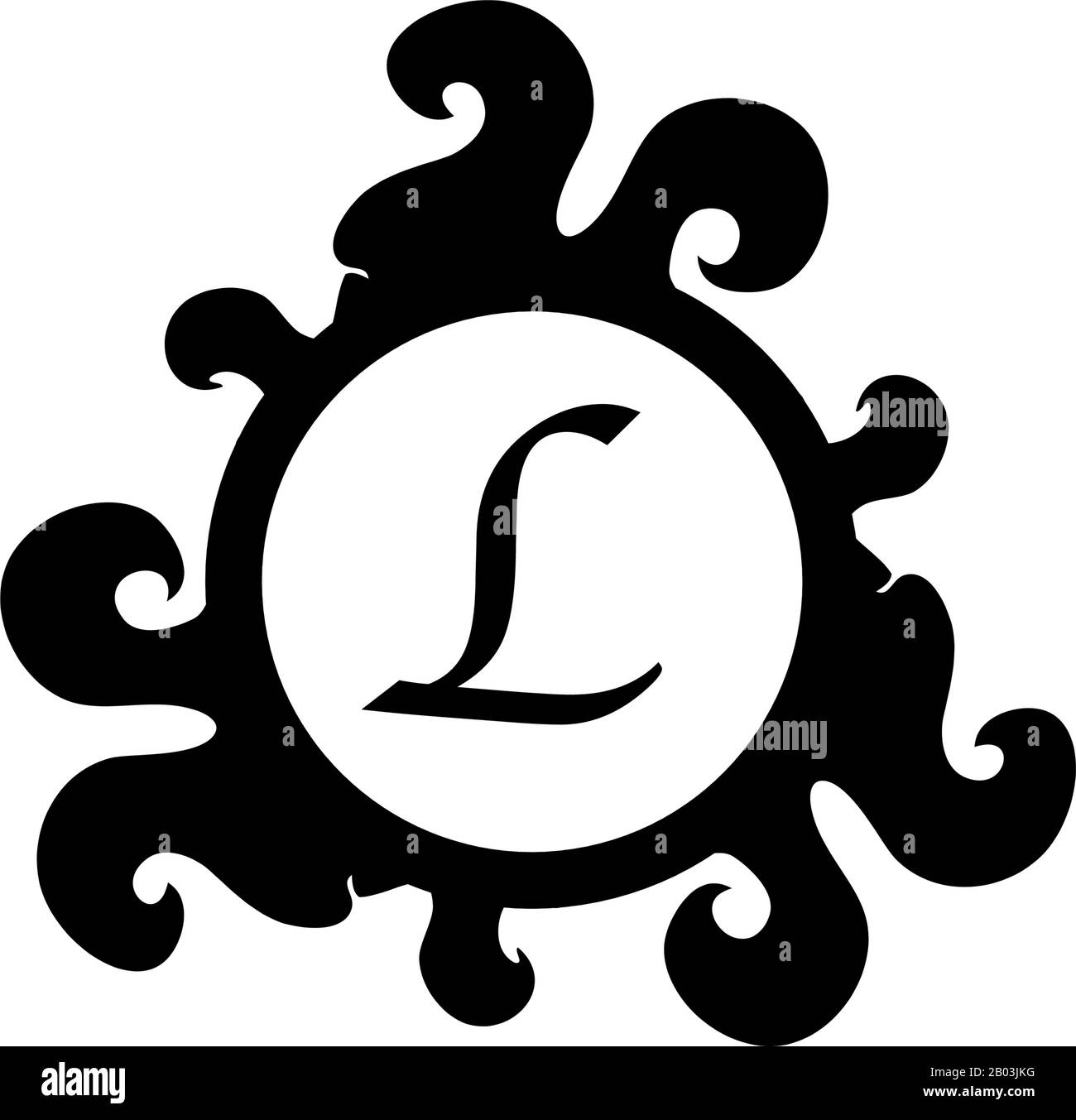 Letter L Decorative Alphabet Logo isolated on white Background. Elegant ...