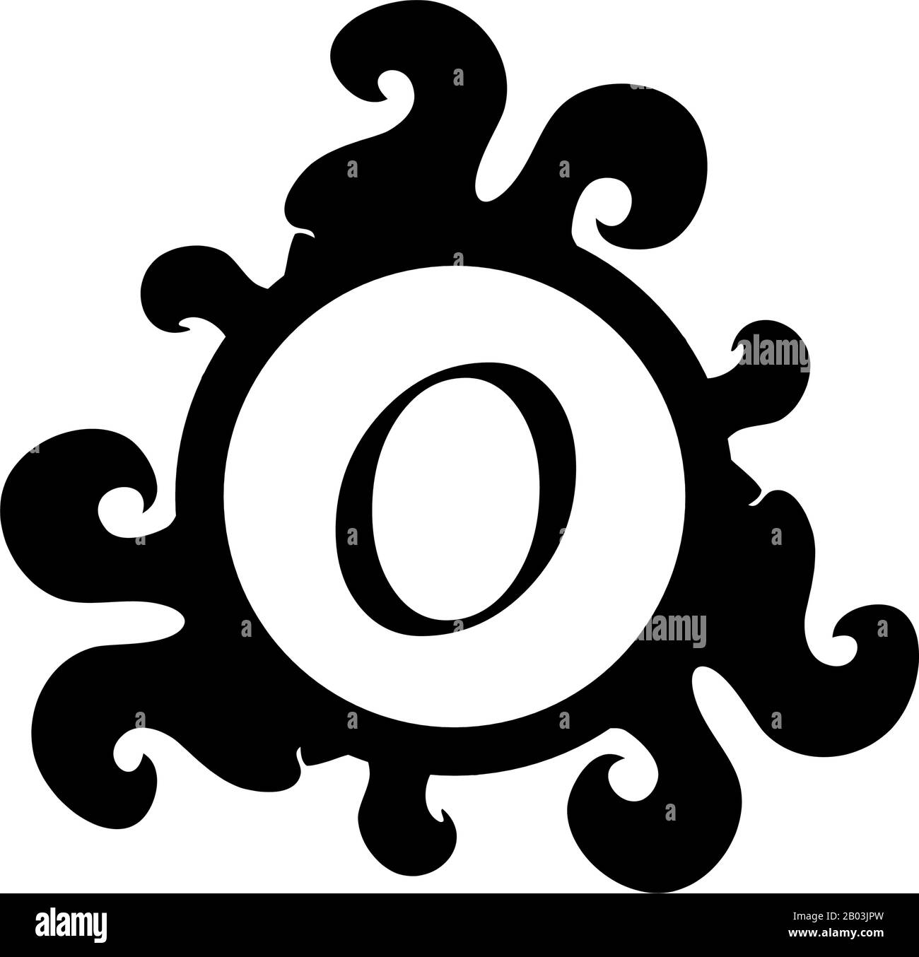 Letter O Decorative Alphabet Logo isolated on white Background. Elegant ...