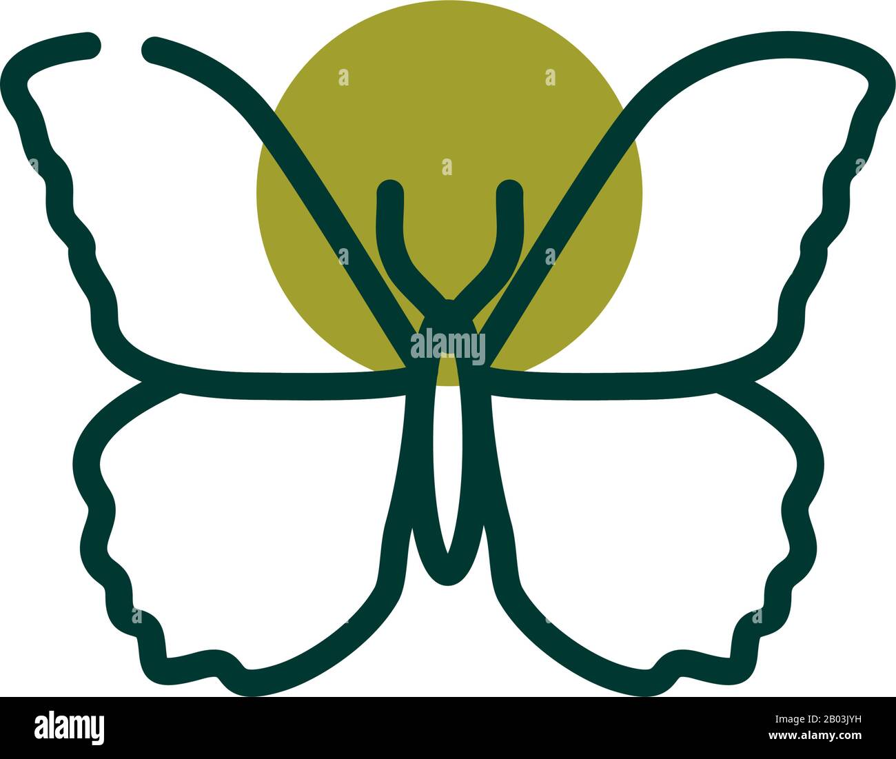 Cute butterfly half line half color style icon design, Insect animal ...