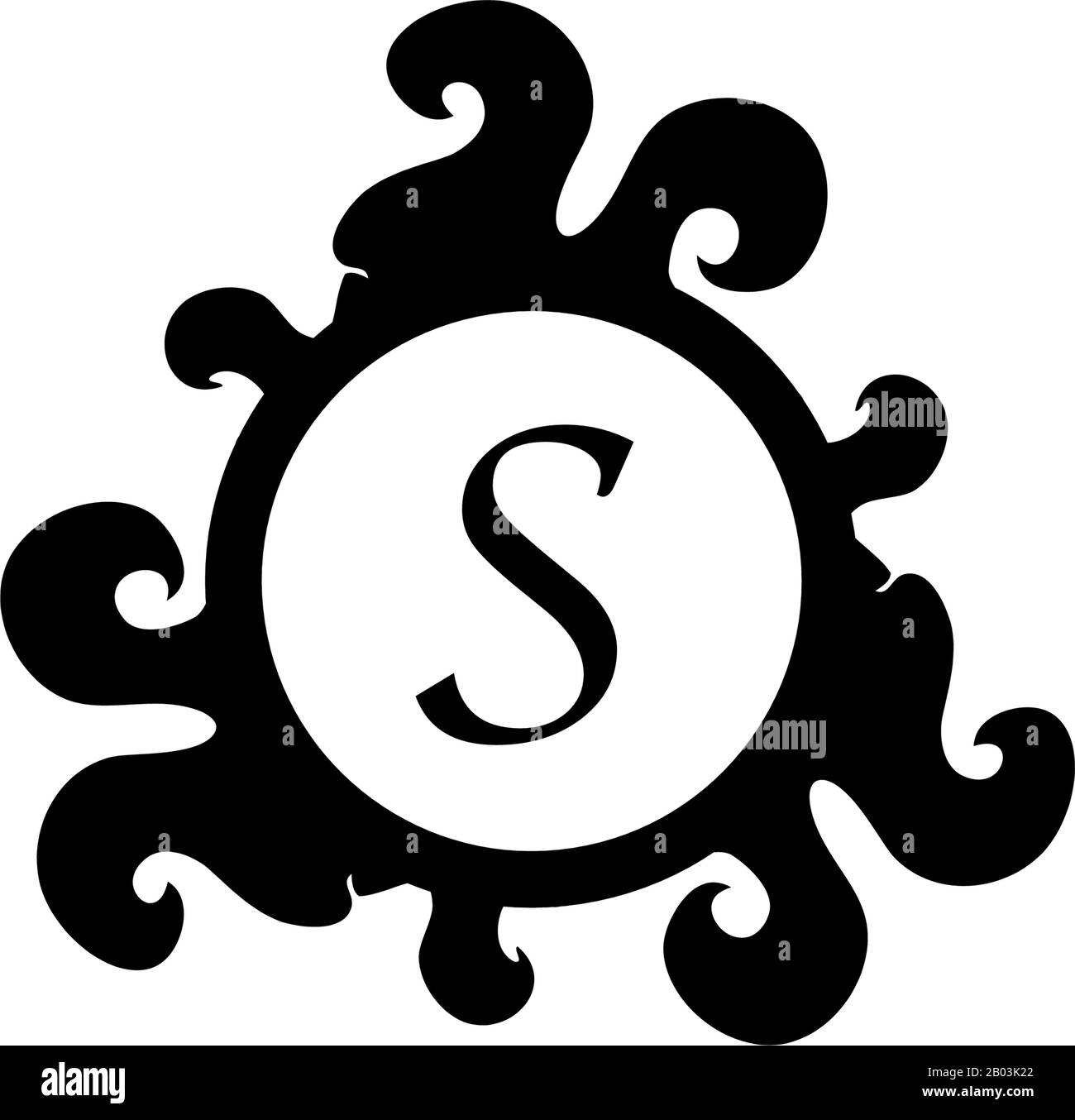 Letter S Decorative Alphabet Logo isolated on white Background. Elegant ...