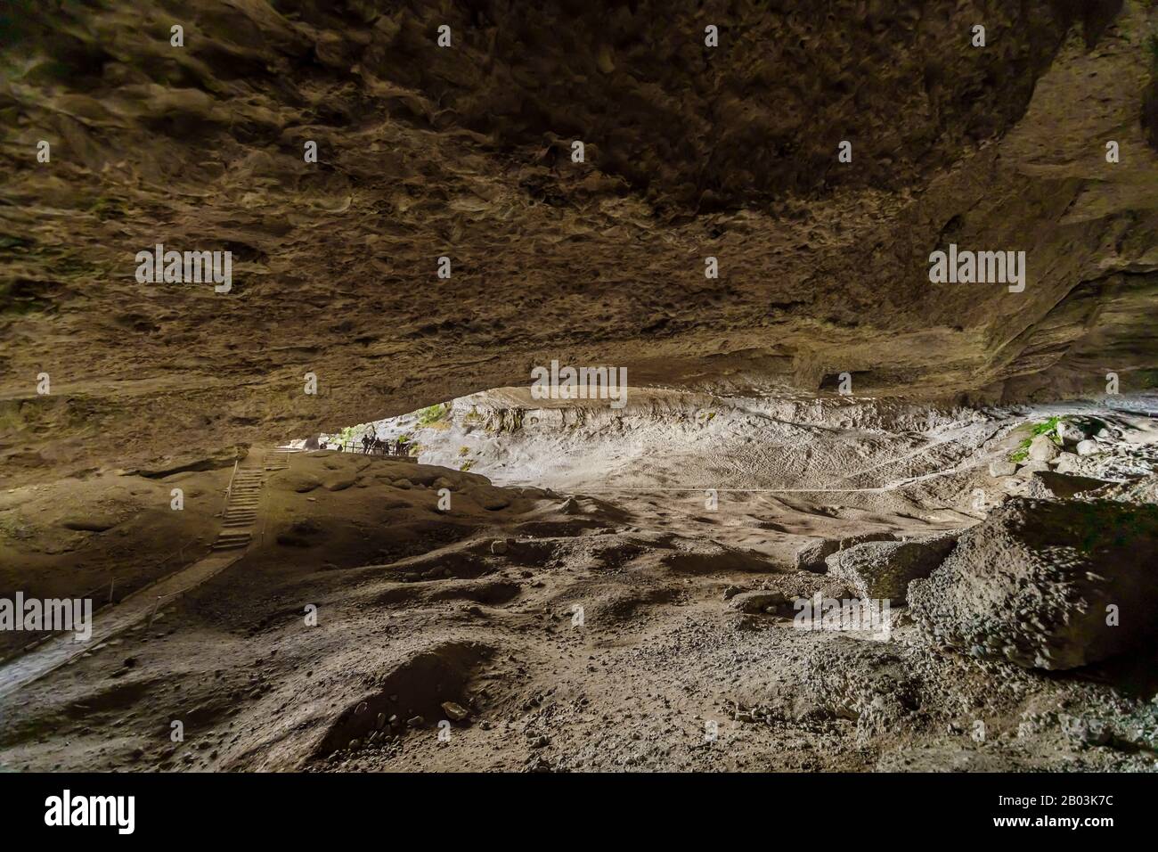 Mouth of the enormous Mylodon Cave (Cueva del Milodon Natural Monument ...