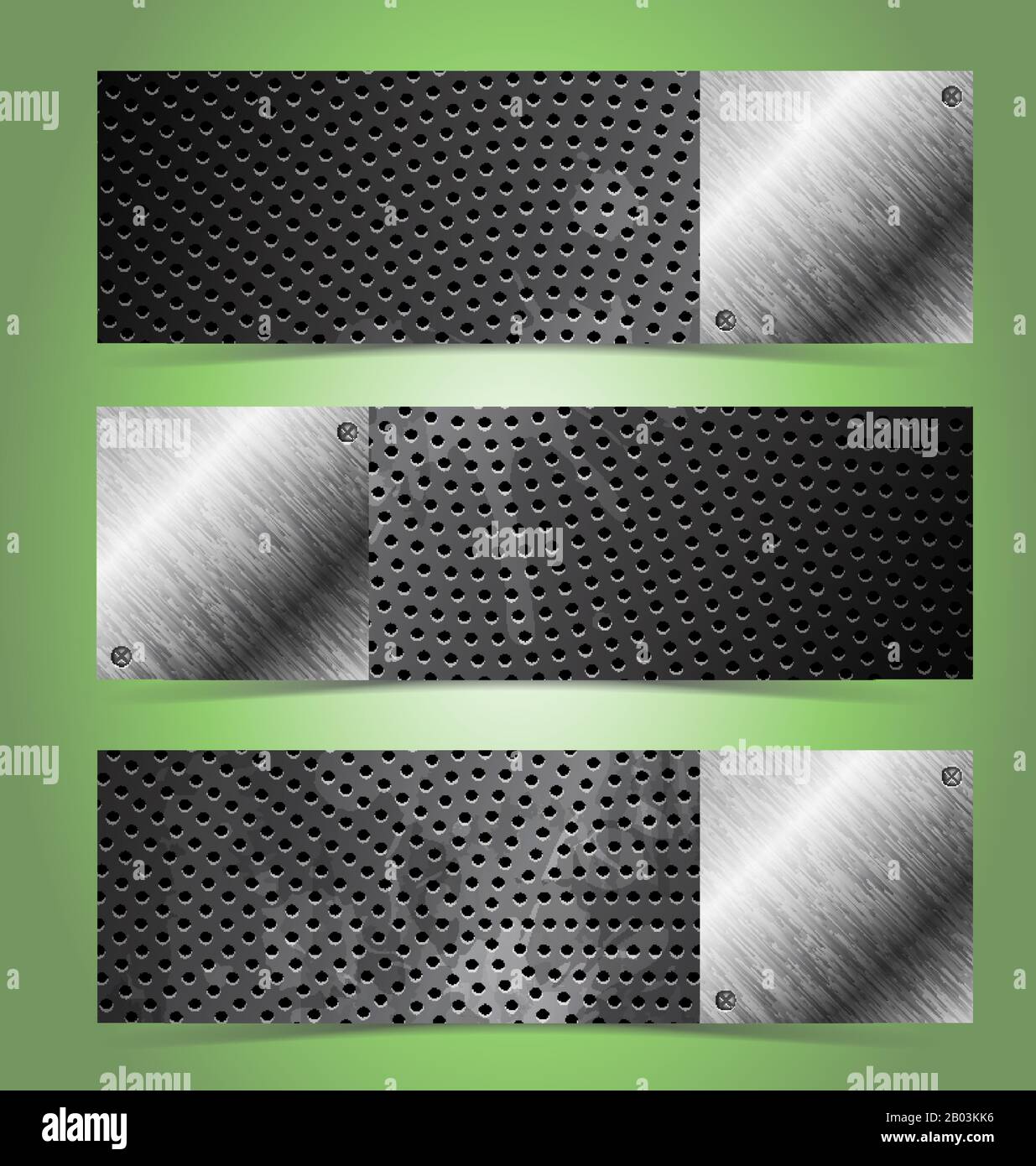 Grunge metal template banners for creative needs Stock Vector Image ...