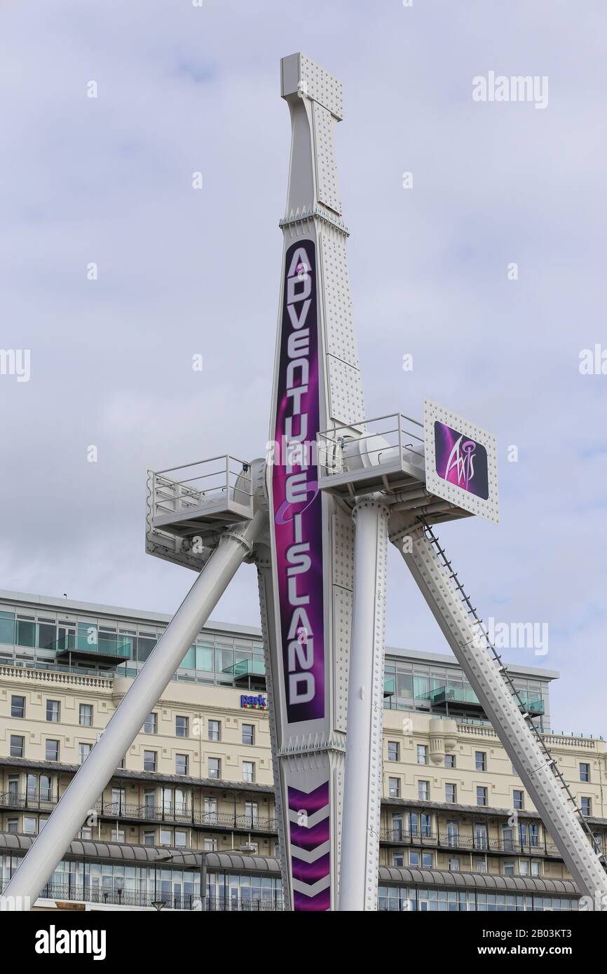 The Axis, a fairground ride introduced to Adventure Island funfair park ...