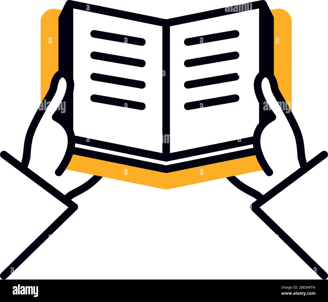 Half open book with hands Stock Vector Images - Alamy