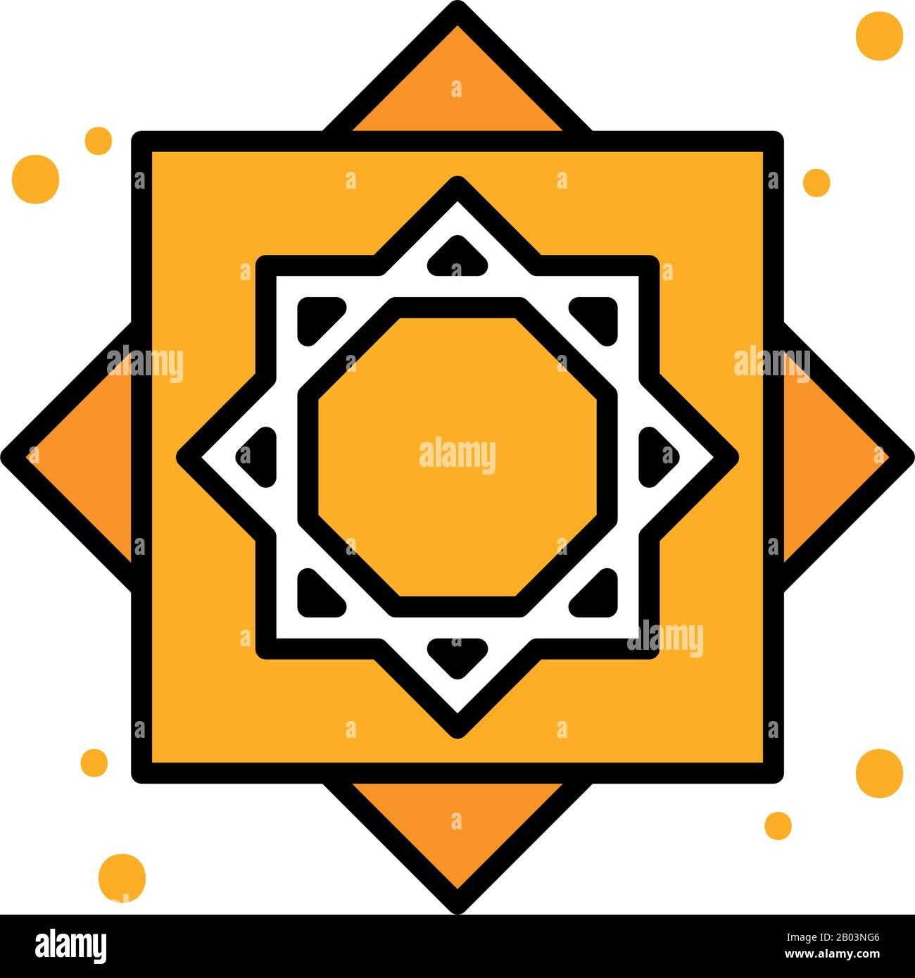 Islamic star line and fill style icon design, muslim religion culture ...