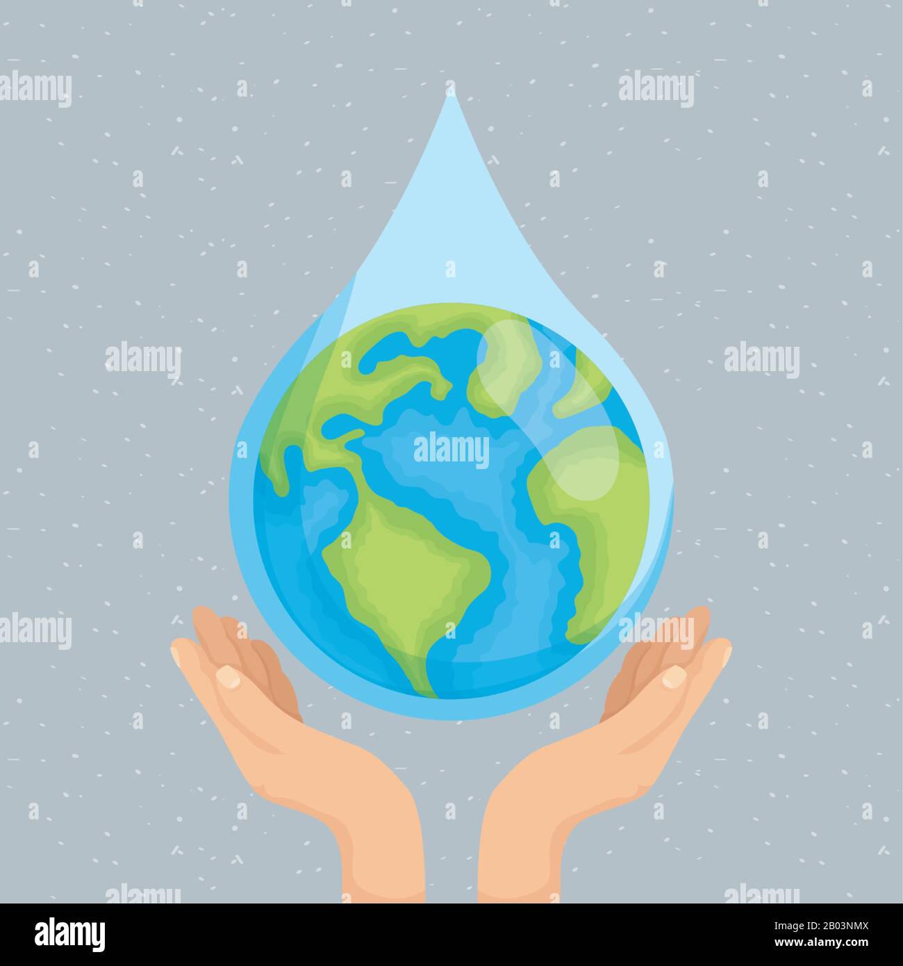 water day poster with hands lifting drop and world Stock Vector Image ...