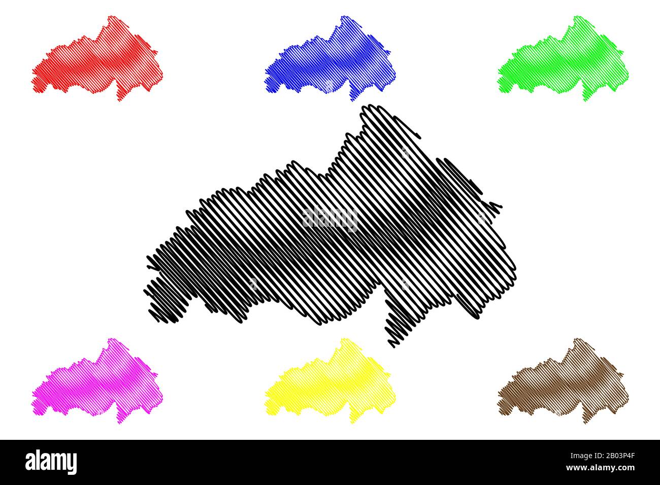 Berea District (Districts of Lesotho, Kingdom of Lesotho) map vector ...