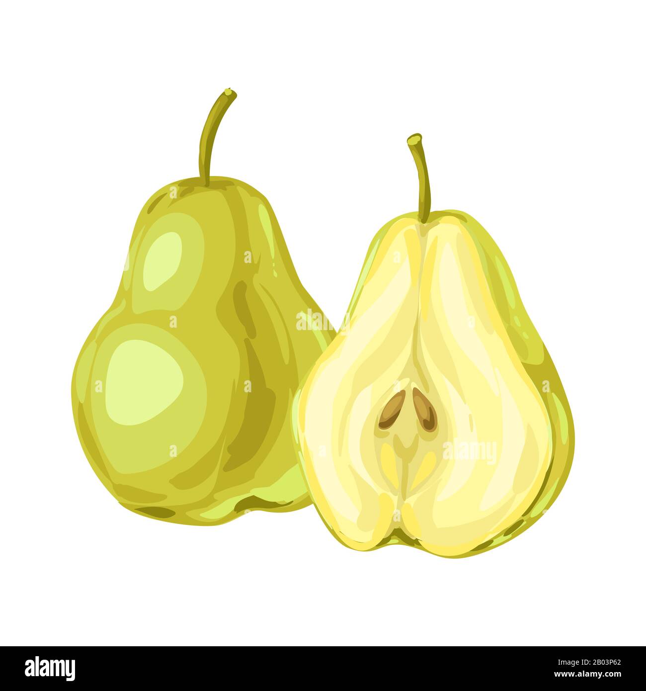 Illustration of ripe pear and slice Stock Vector Image & Art - Alamy