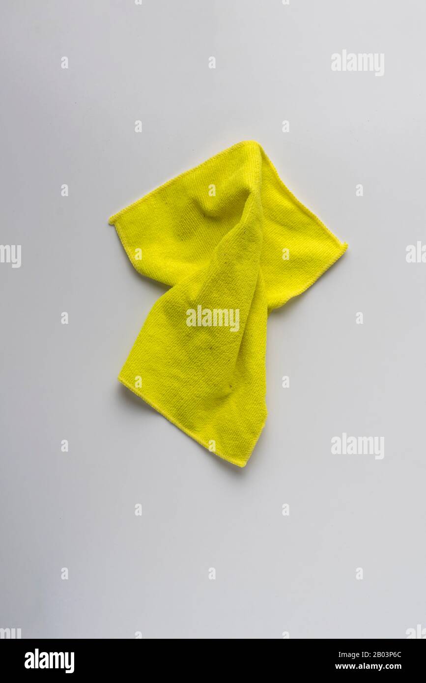 a top view of the color microfiber washing rag to clean the surface ...