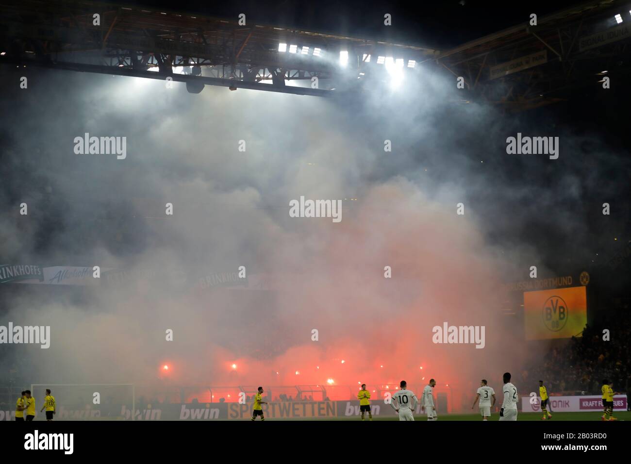 Dortmund, Germany, Signal-Iduna-Park, 14th Feb 2020: Fans of Frankfurt ...