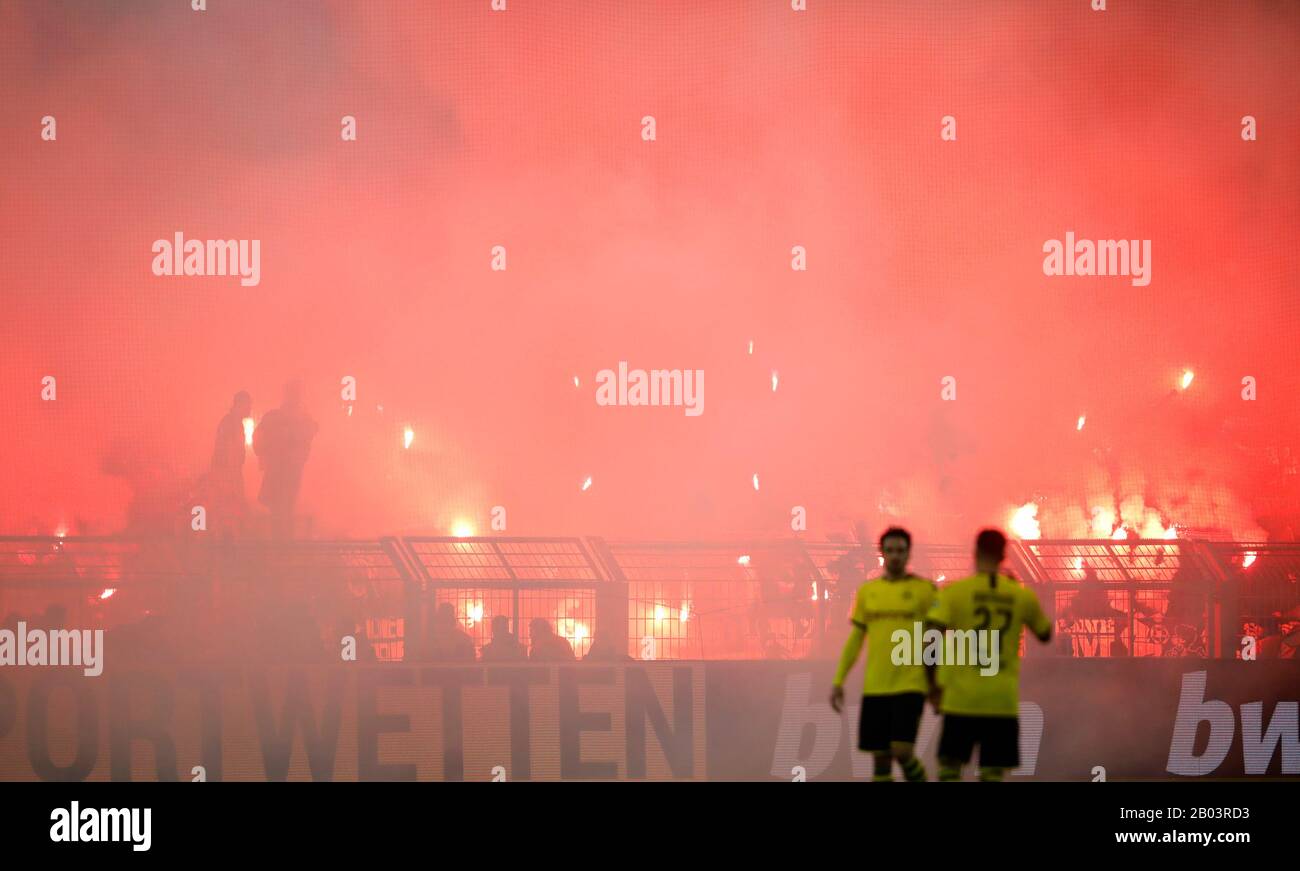 Dortmund, Germany, Signal-Iduna-Park, 14th Feb 2020: Fans of Frankfurt ...