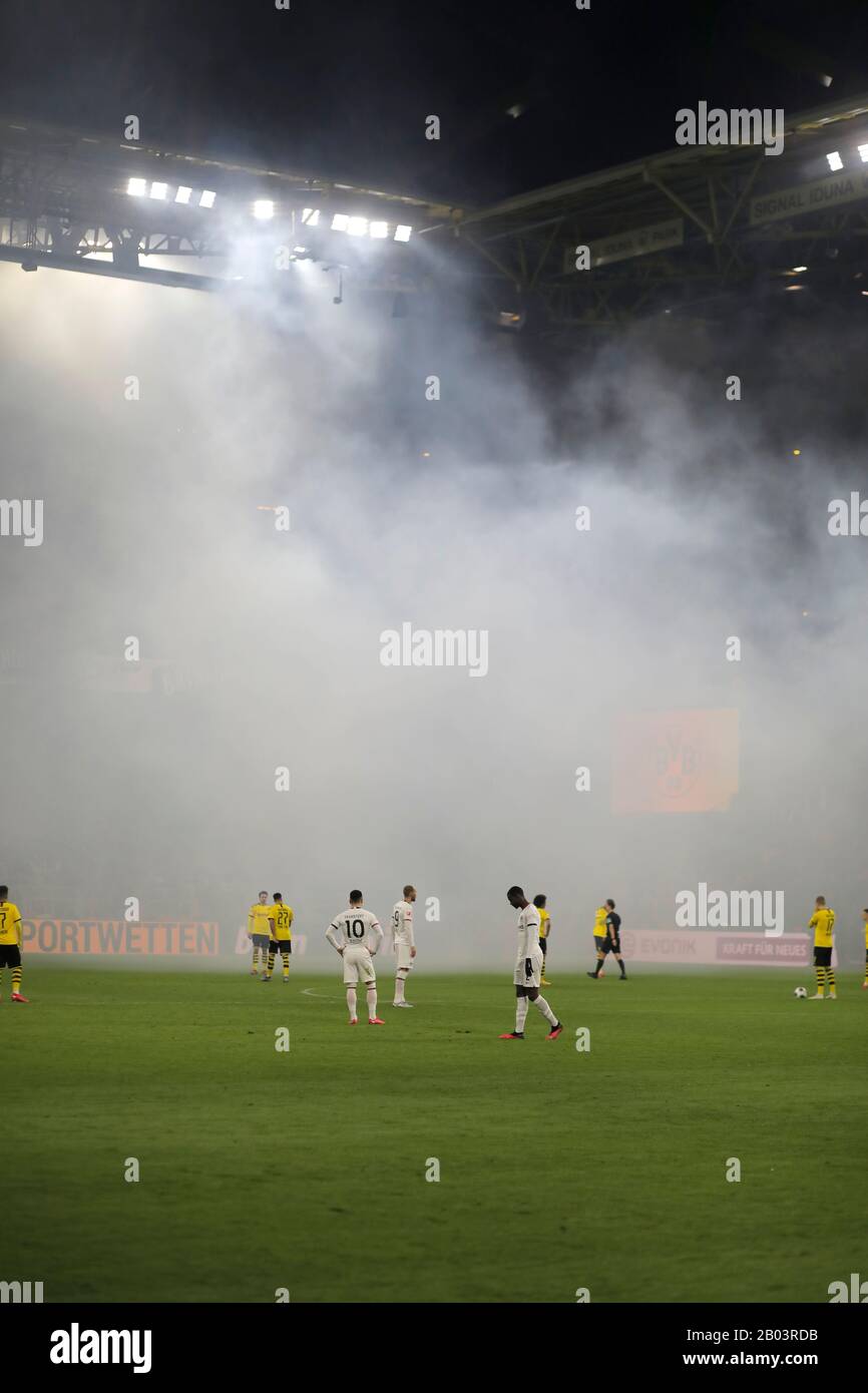 Dortmund, Germany, Signal-Iduna-Park, 14th Feb 2020: Fans of Frankfurt ...