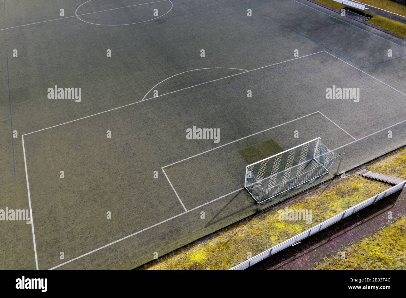 small soccer field goal from above Stock Photo - Alamy