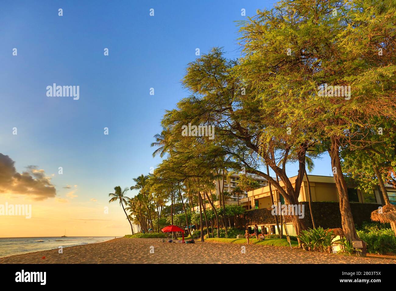 Sunset beach scene from Maui, Hawaii, USA Stock Photo - Alamy