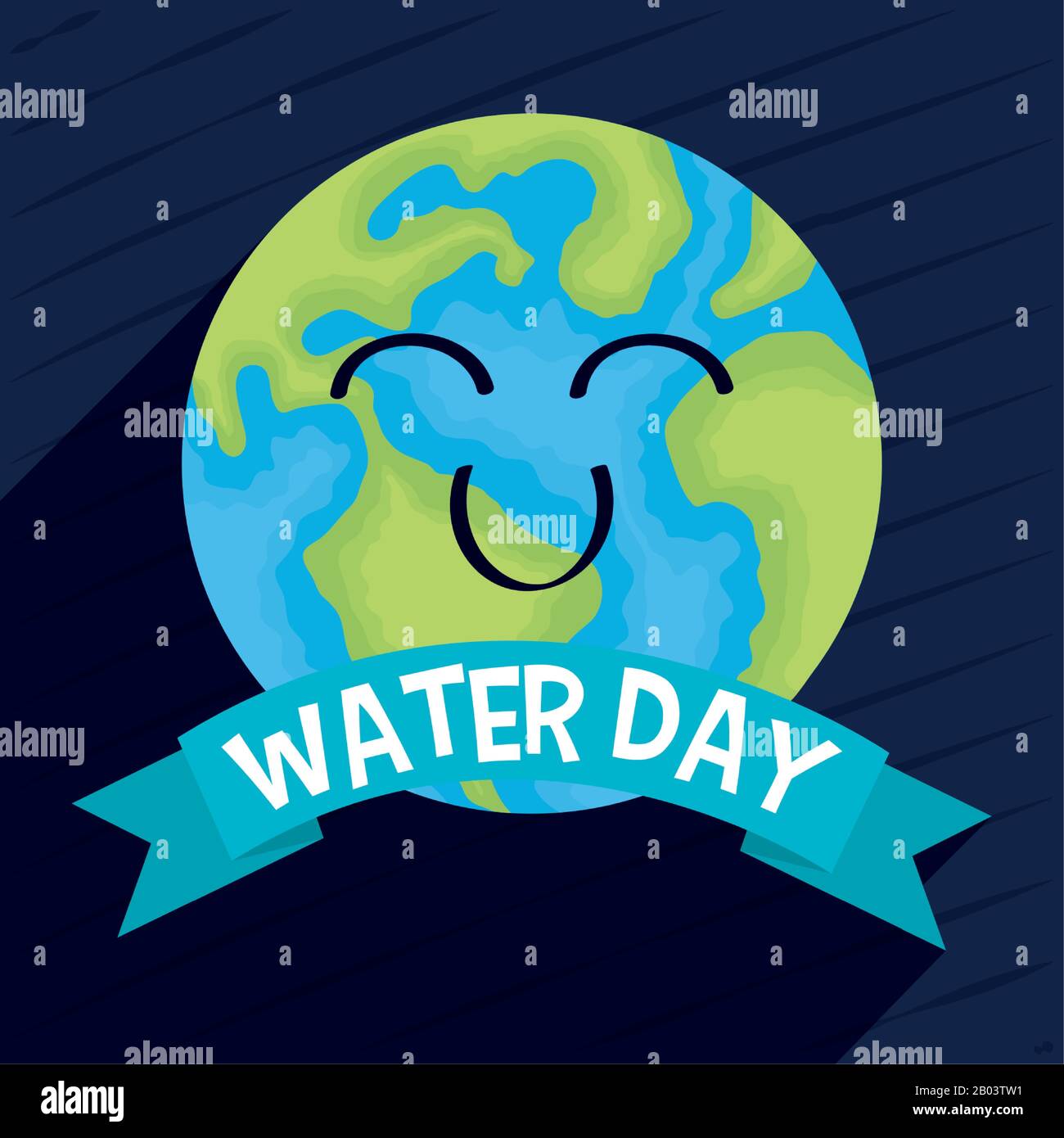 water day poster with happy world planet earth character Stock Vector ...